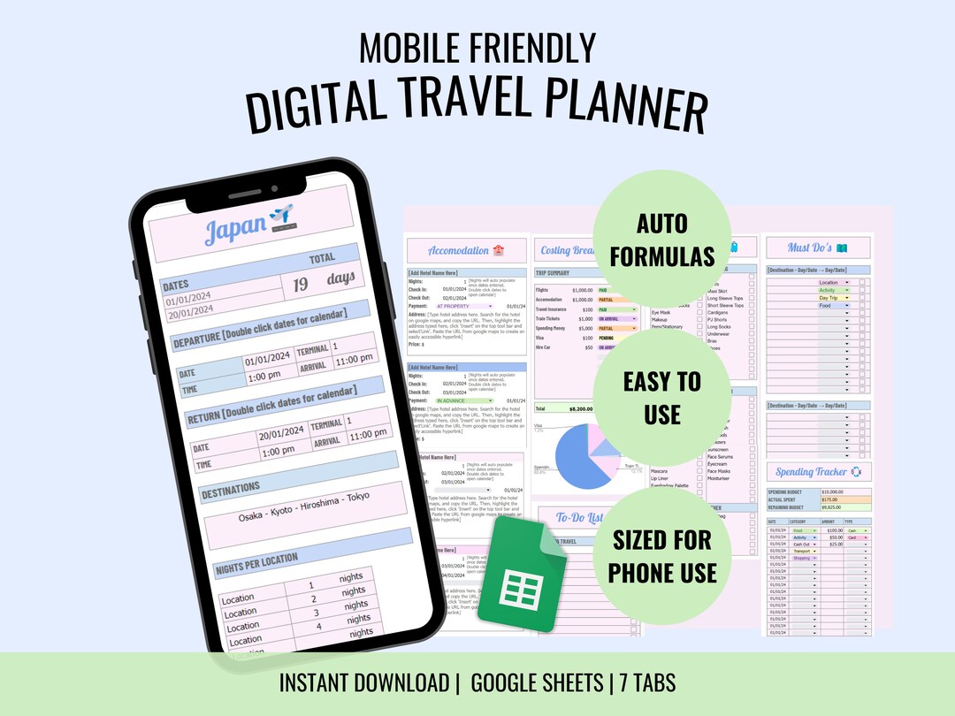 Ultimate Mobile Friendly Digital Travel Planner Organizer for Holiday ...