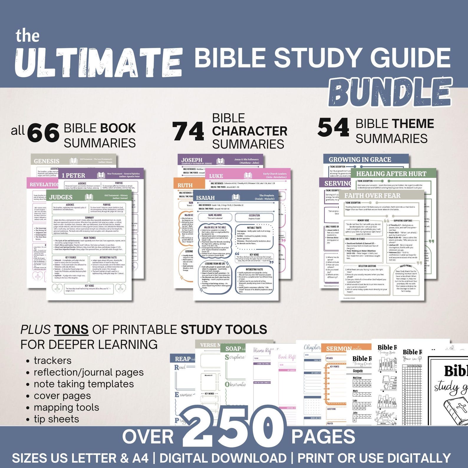 ULTIMATE Bible Study Guide Bundle, Bible Study Template, Bible Summary ...