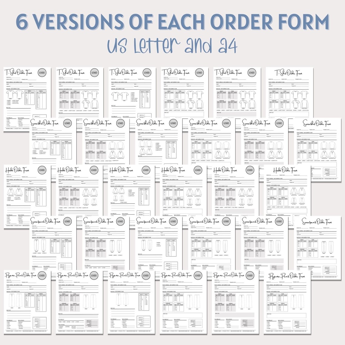 Small Business Bundle, Clothing Business Forms, Editable Canva ...