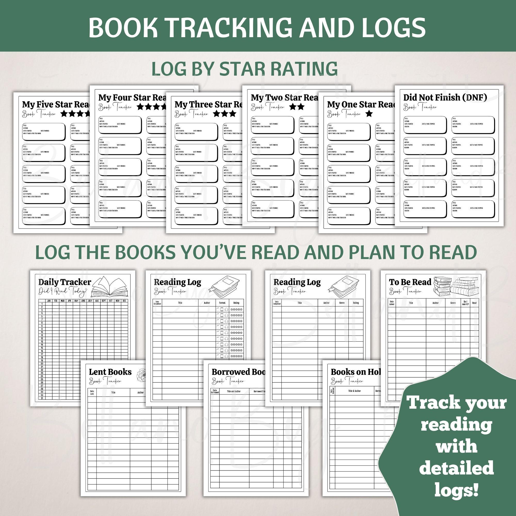 Book Reading Log, 100 + Pages Printable Reading Planner, 2025 2026 ...