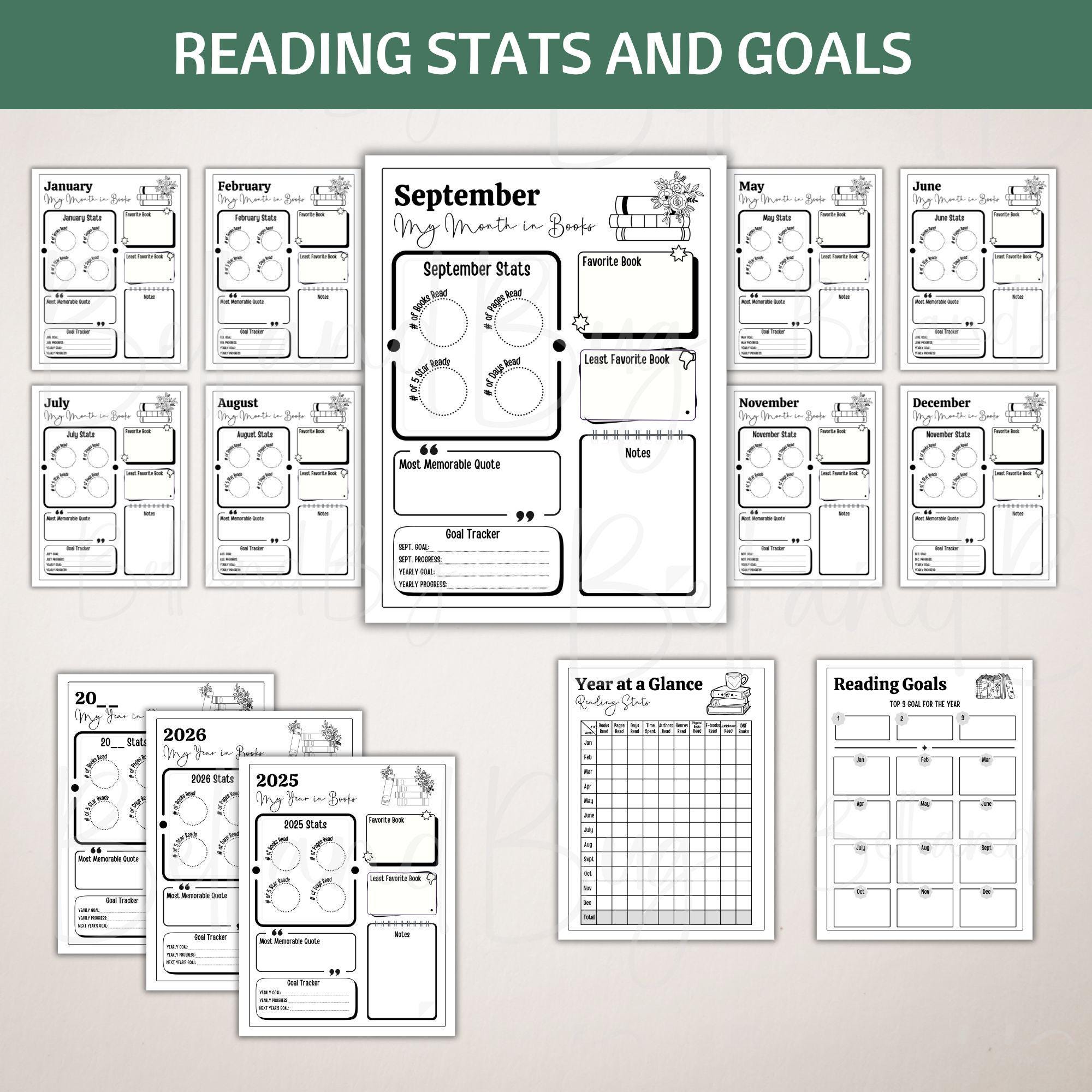 Book Reading Log, 100 + Pages Printable Reading Planner, 2025 2026 ...