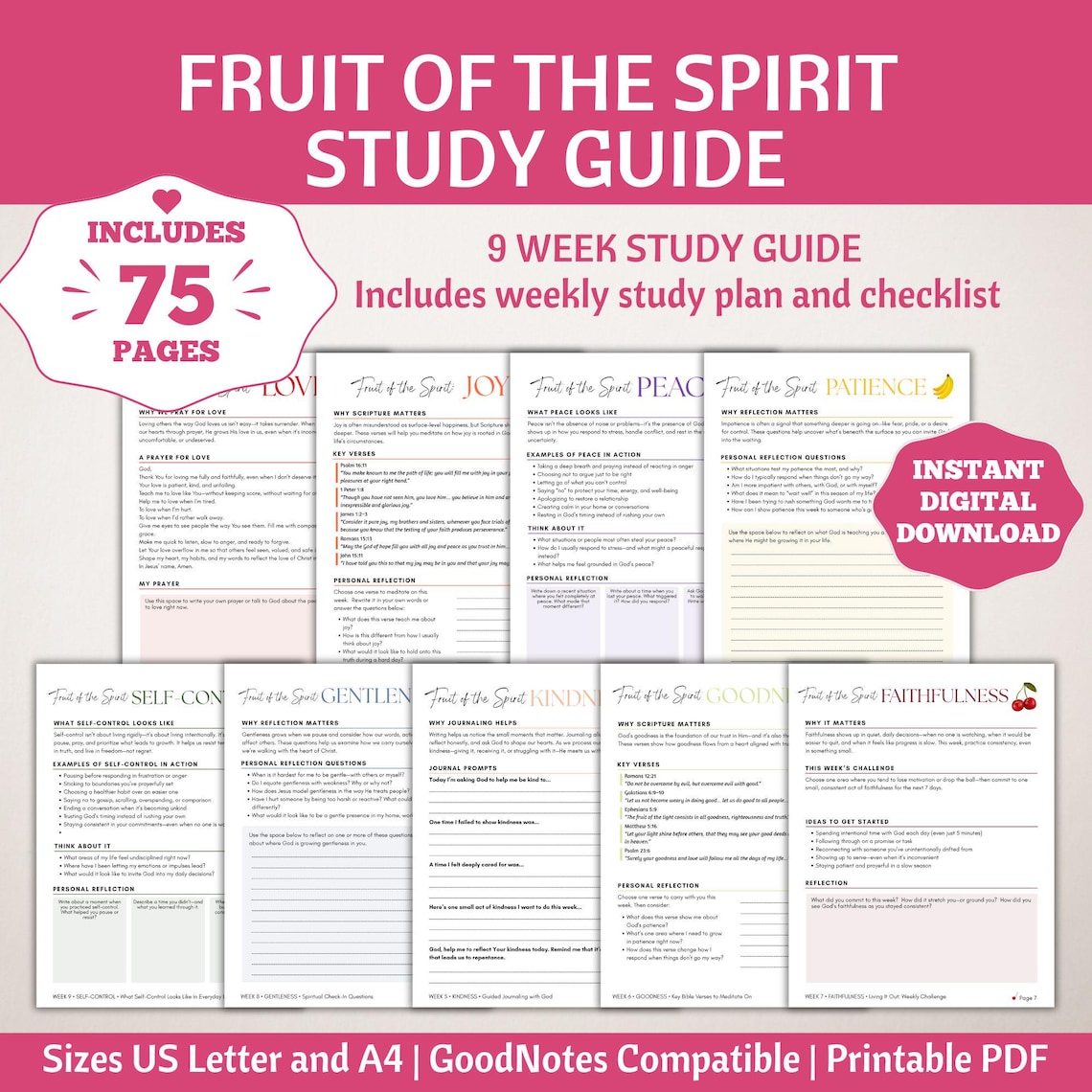 Fruit of the Spirit Study Guide, Bible Study Guide, Scripture Study ...