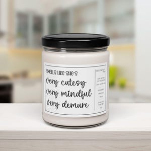 Very Cutesy Very Mindful Very Demure Candle, Trendy Gen Z Gift for ...