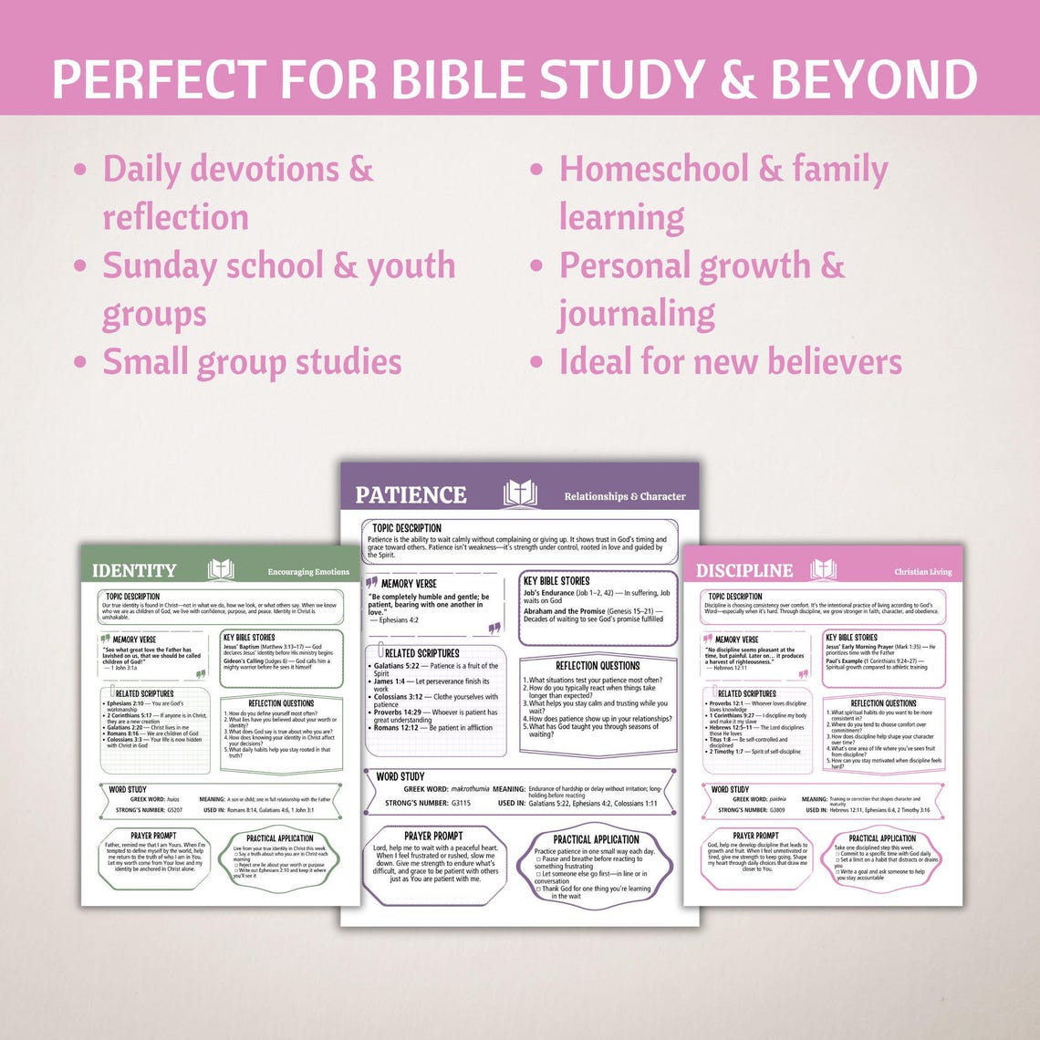 Topical Bible Study Guide, Topics of the Bible Study, Study Sheet ...
