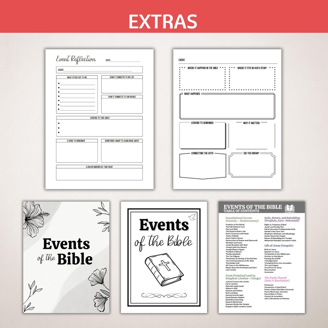 Bible Events Study Guide, Events of the Bible Study, Study Sheet ...