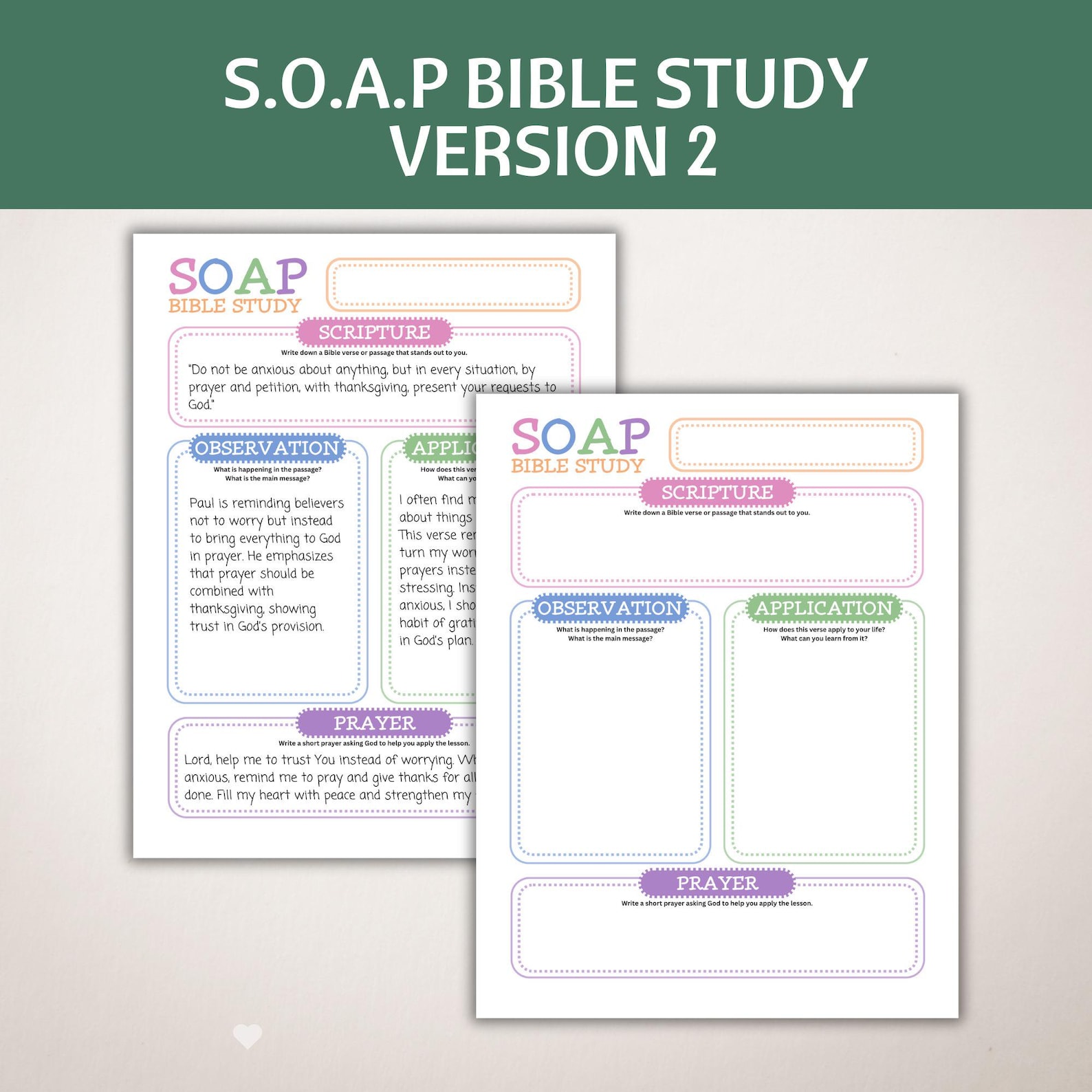 SOAP Bible Study Template Printable, SOAP Method Bible Verse Mapping ...