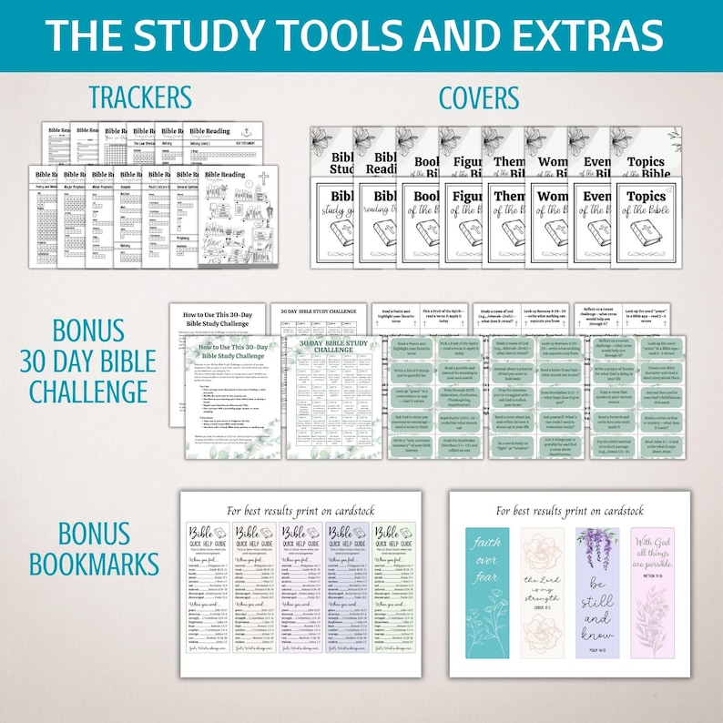 MEGA Bible Study Guide Bundle, 450+ Pages, Study Templates, Books of ...