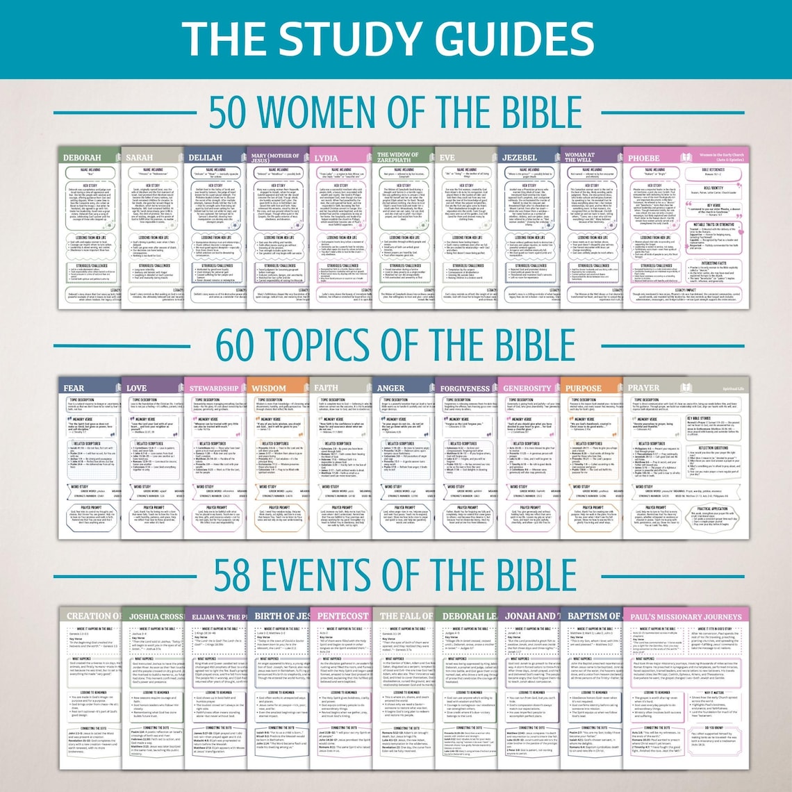 MEGA Bible Study Guide Bundle, 450+ Pages, Study Templates, Books of ...