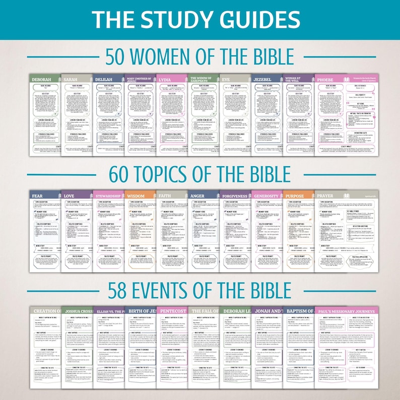 MEGA Bible Study Guide Bundle, 450+ Pages, Study Templates, Books of ...