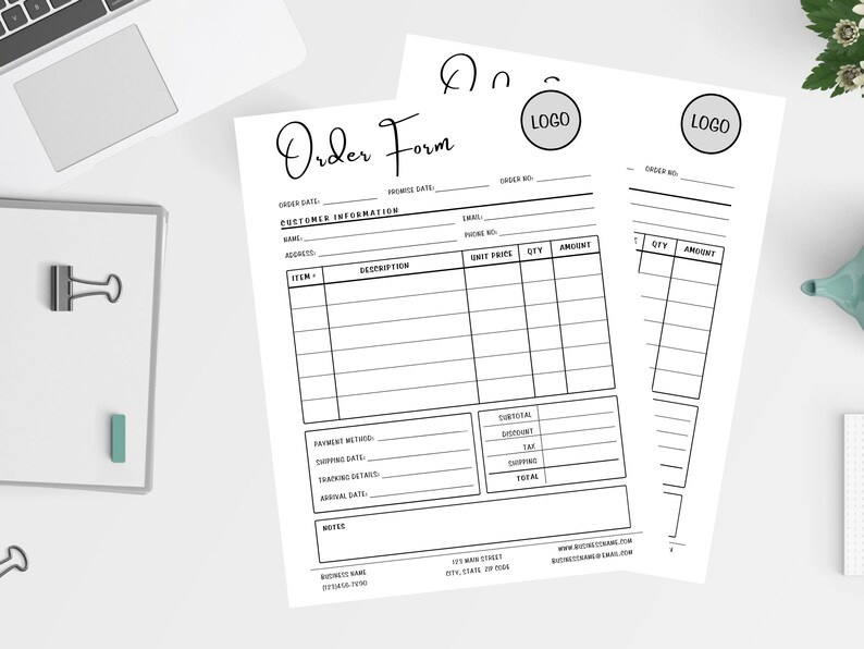 Editable Order Form Template, Custom Order Form, Small Business Form ...