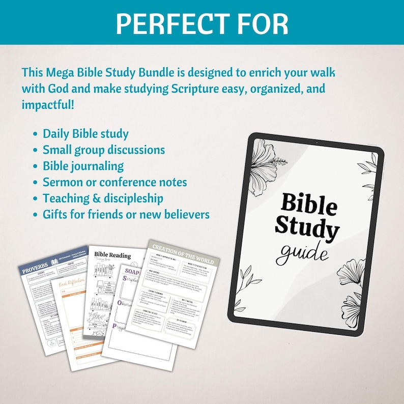 MEGA Bible Study Guide Bundle, 450+ Pages, Study Templates, Books of ...
