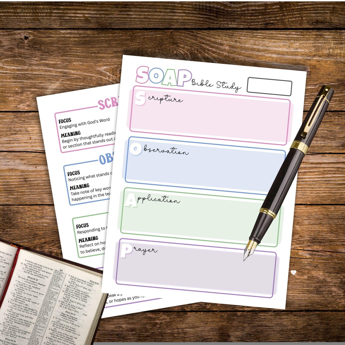 SOAP Bible Study Template Printable, SOAP Method Bible Verse Mapping ...