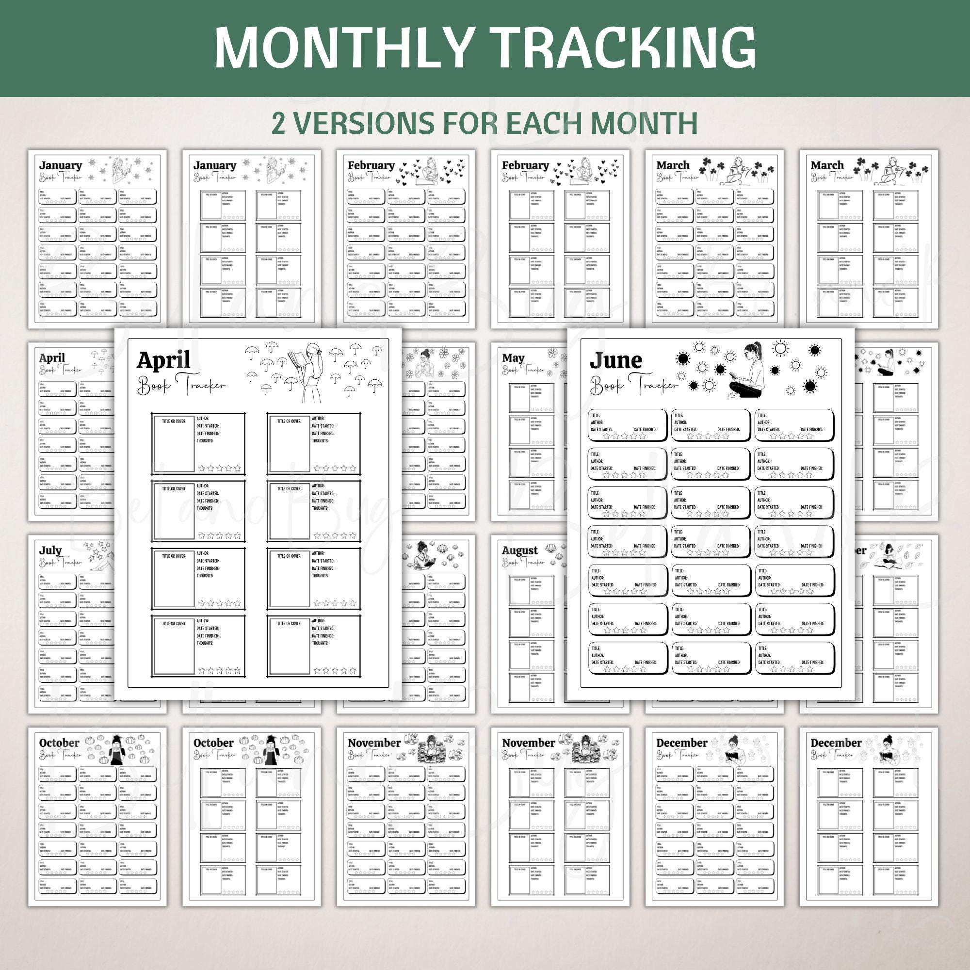 Book Reading Log, 100 + Pages Printable Reading Planner, 2025 2026 ...