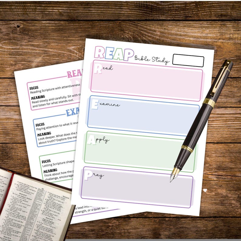 REAP Bible Study Template, REAP Method Bible Verse Mapping, Bible Study ...