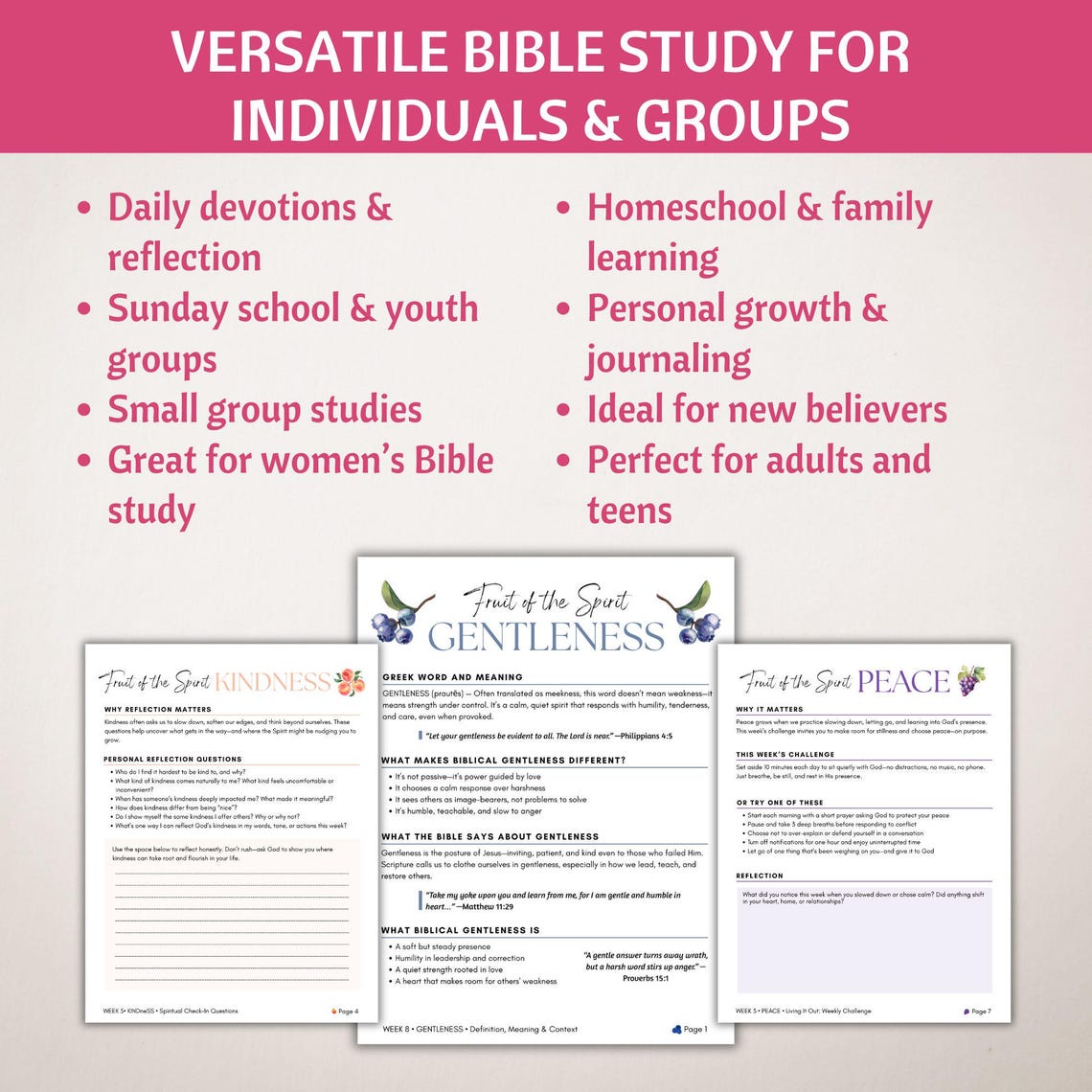 Fruit of the Spirit Study Guide, Bible Study Guide, Scripture Study ...
