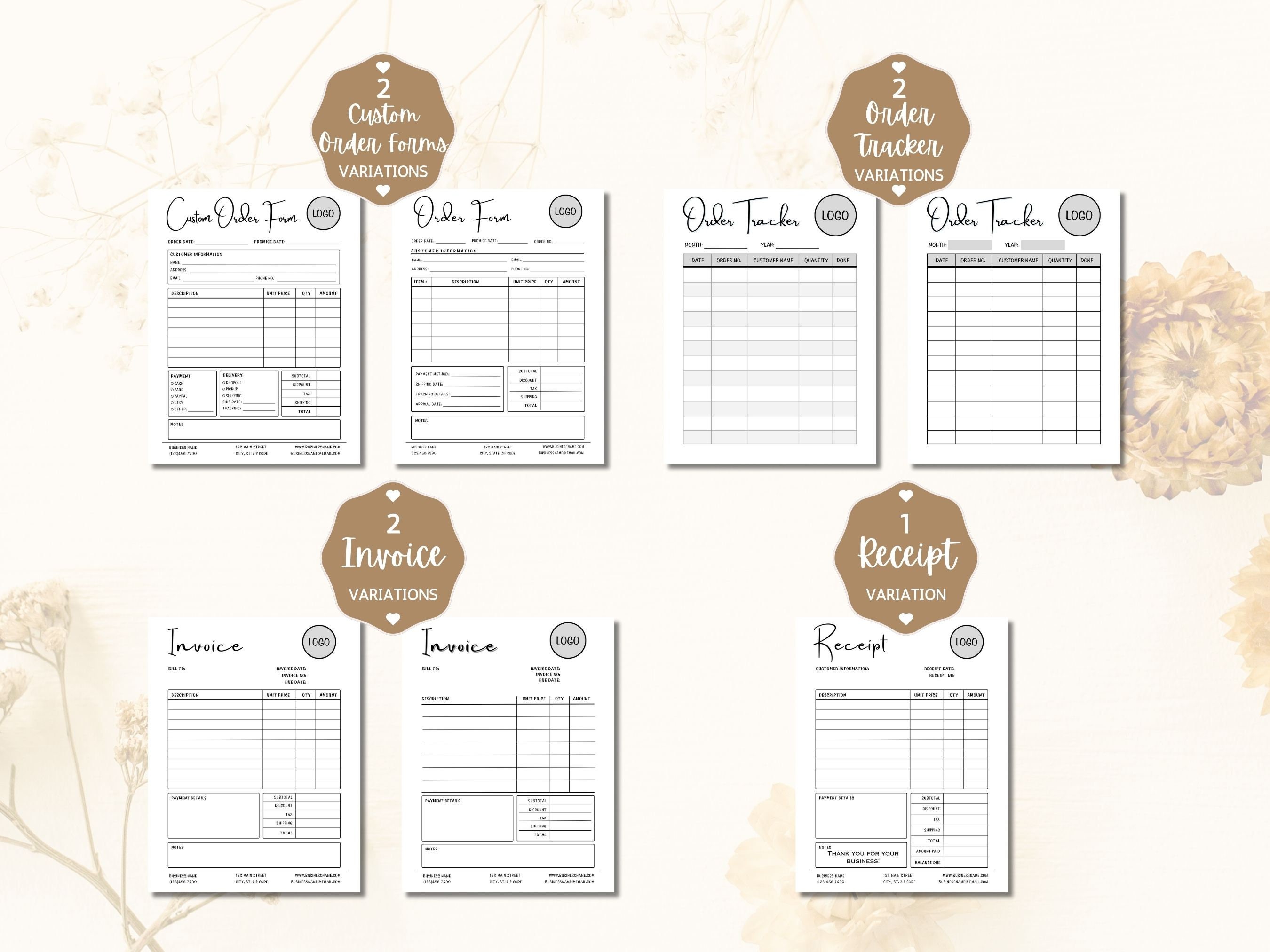 Editable Clothing Business Order Form Bundle | Apparel Order Forms ...