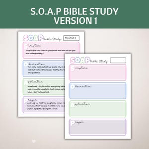 SOAP Bible Study Template Printable, SOAP Method Bible Verse Mapping ...