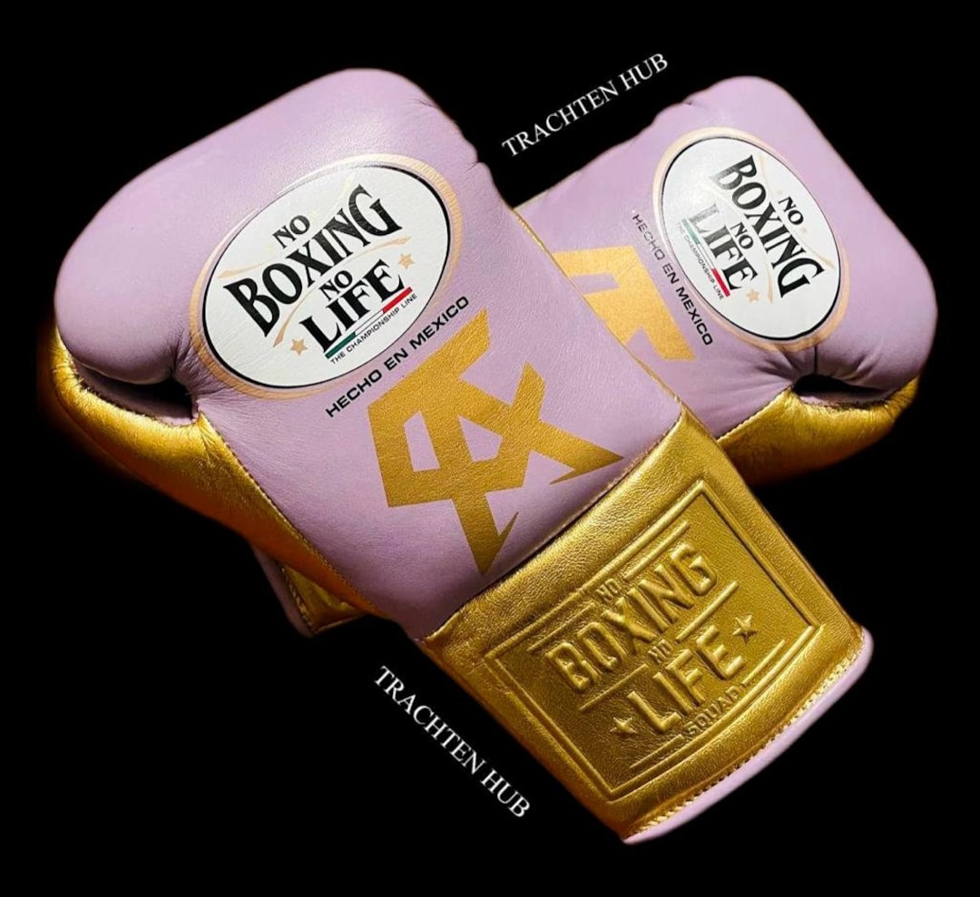 Customized Canelo Handmade No Boxing No Life Boxing Gloves Purple/gold ...