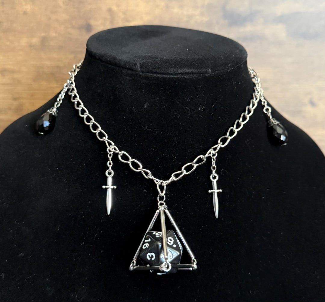Handcrafted D20 Pendant Necklace – Unique RPG Dice Necklace, Custom D20 ...