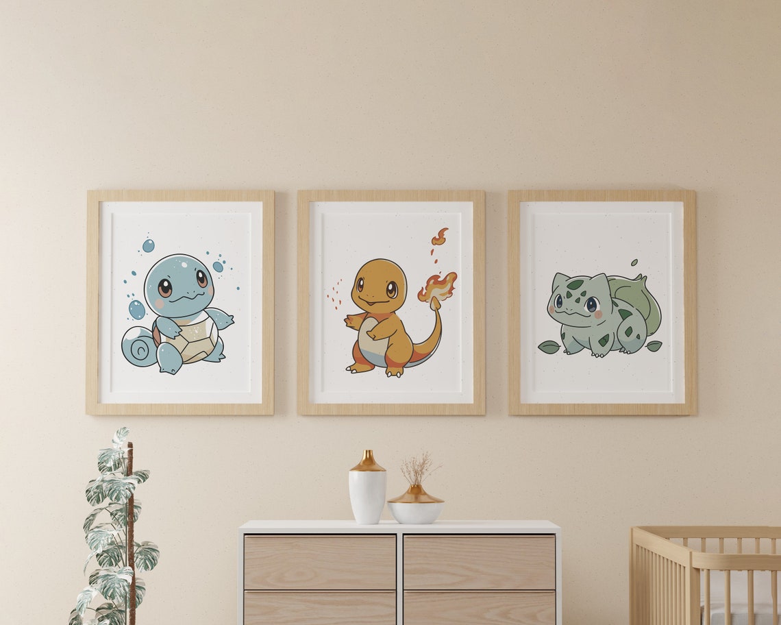 Pokemon Bedroom Decor Pokemon Poster Nursery Pokemon Children Art ...