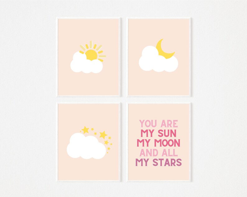 Sun, Moon, Stars Printable Art: Playroom Decor (digital Download) - Etsy