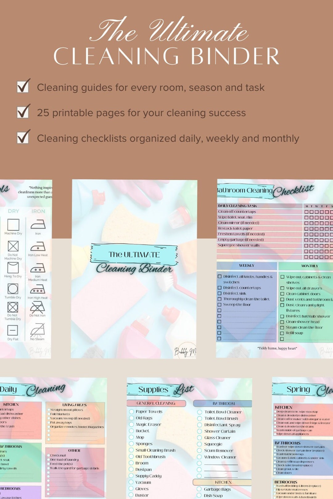 The Ultimate Cleaning Binder - Cleaning Planner Pages - Household ...