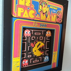 Ms. Pac-man 3D Shadow Box, 8x10, Handmade Arcade Art - Etsy