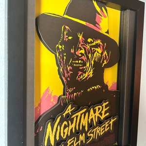 Freddy Krueger Pop Art Style Movie Poster 3D Shadow Box, 8x10, Handmade ...