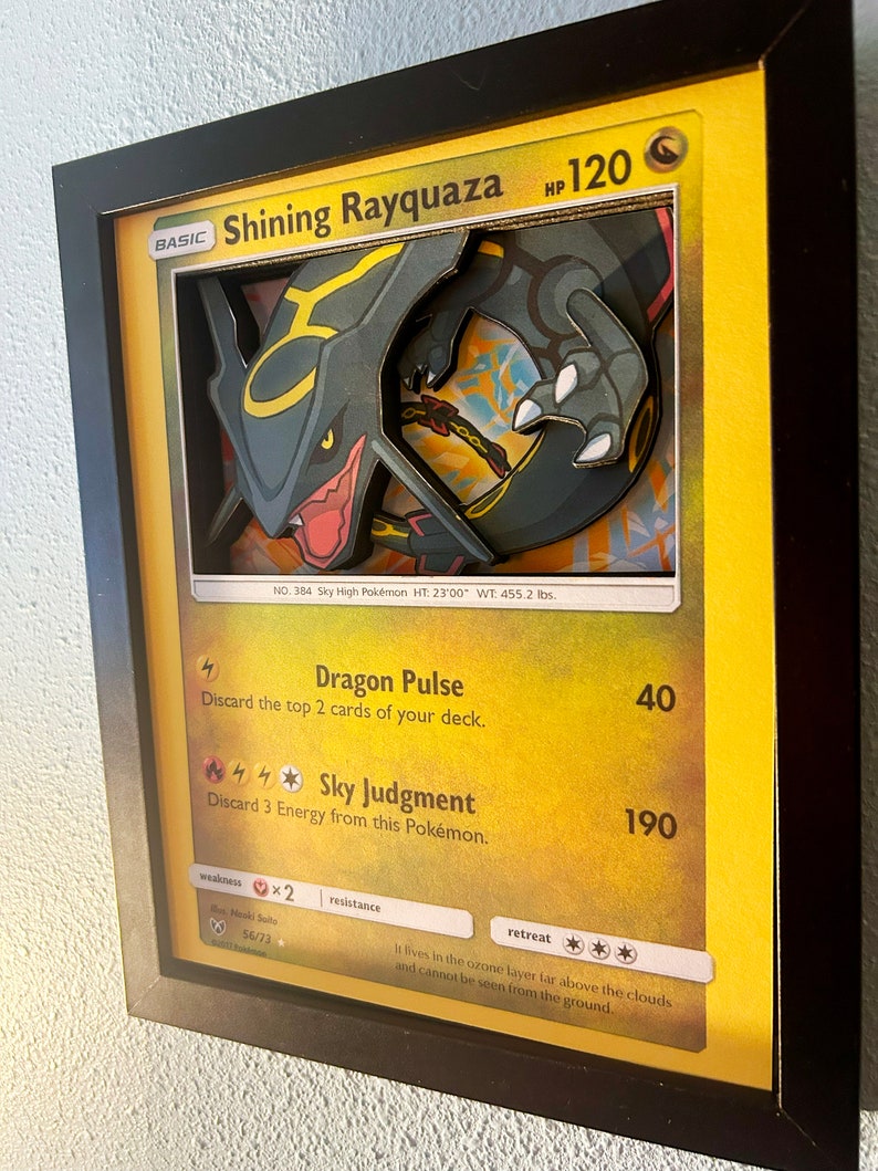 Rayquaza Pokémon Card 3D Shadow Box, Handmade Collector Art - Etsy