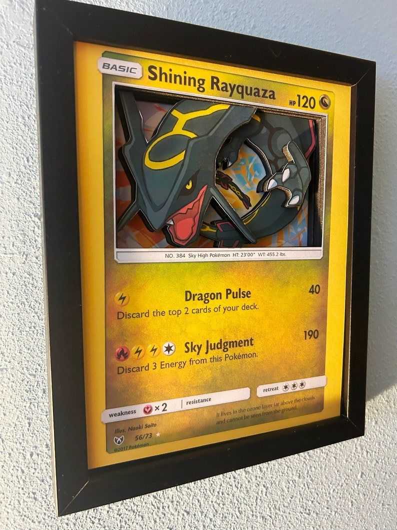 Rayquaza Pokémon Card 3D Shadow Box, Handmade Collector Art - Etsy