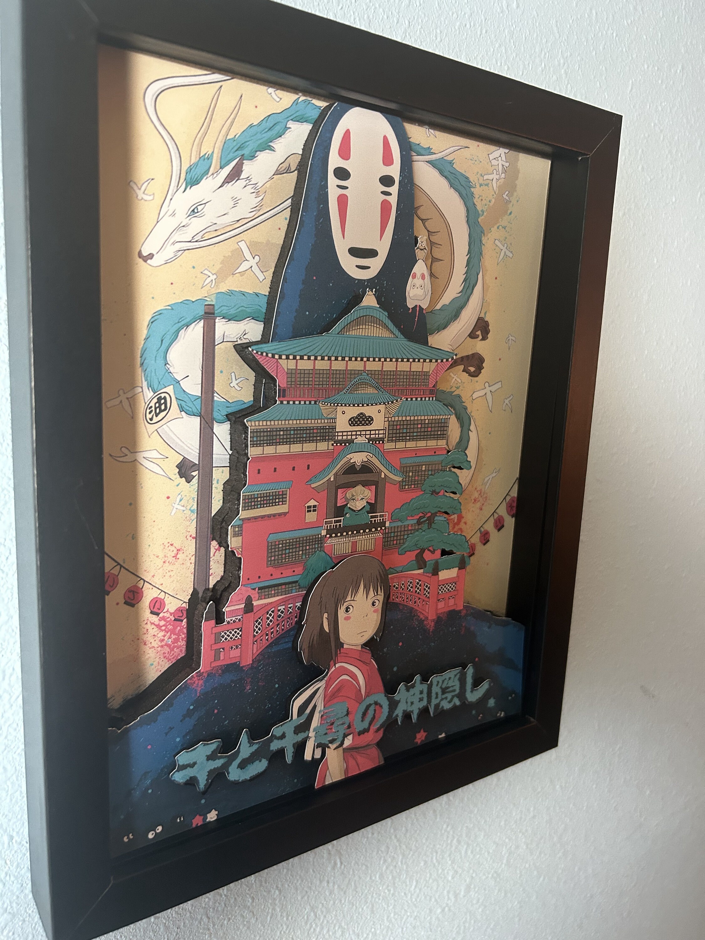 Spirited Away Japanese Movie Poster 3D Shadow Box, 8x10, Handmade ...