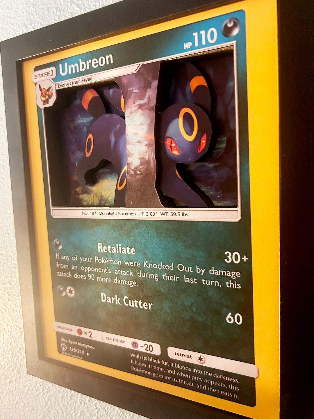 Umbreon 3D Pokémon Card Shadow Box, 8x10, Handmade Pokémon Art - Etsy