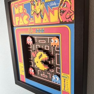 Ms. Pac-man 3D Shadow Box, 8x10, Handmade Arcade Art - Etsy