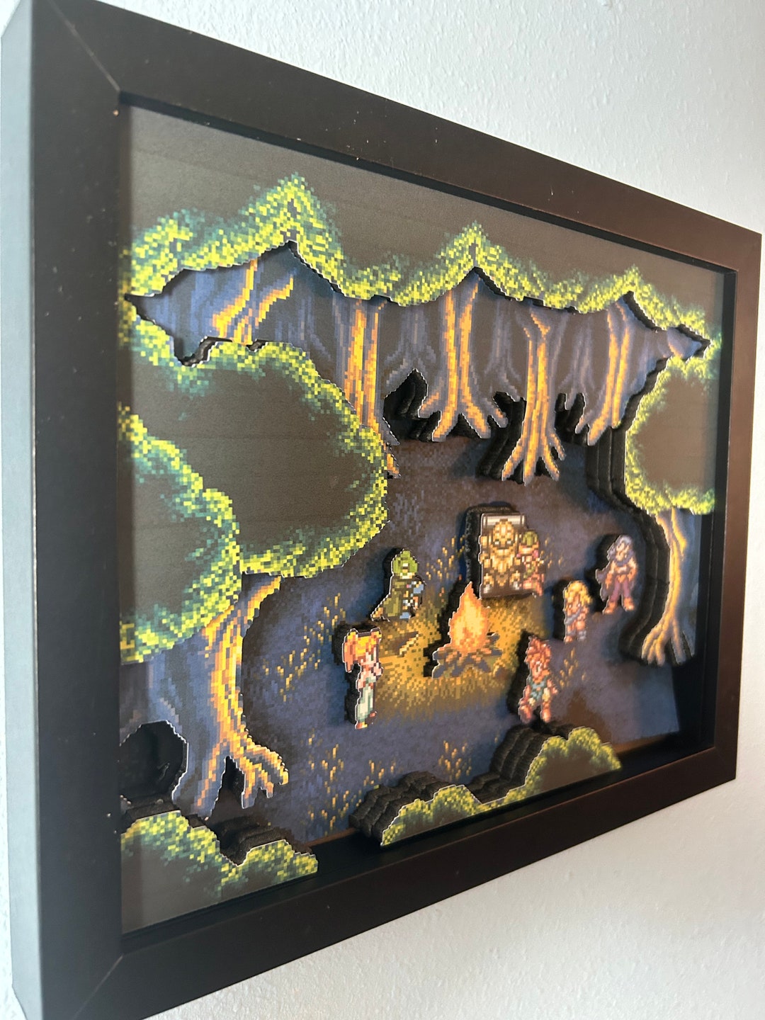 Chrono Trigger Campfire Scene 3D Shadow Box, 8x10, Handmade Game Art - Etsy
