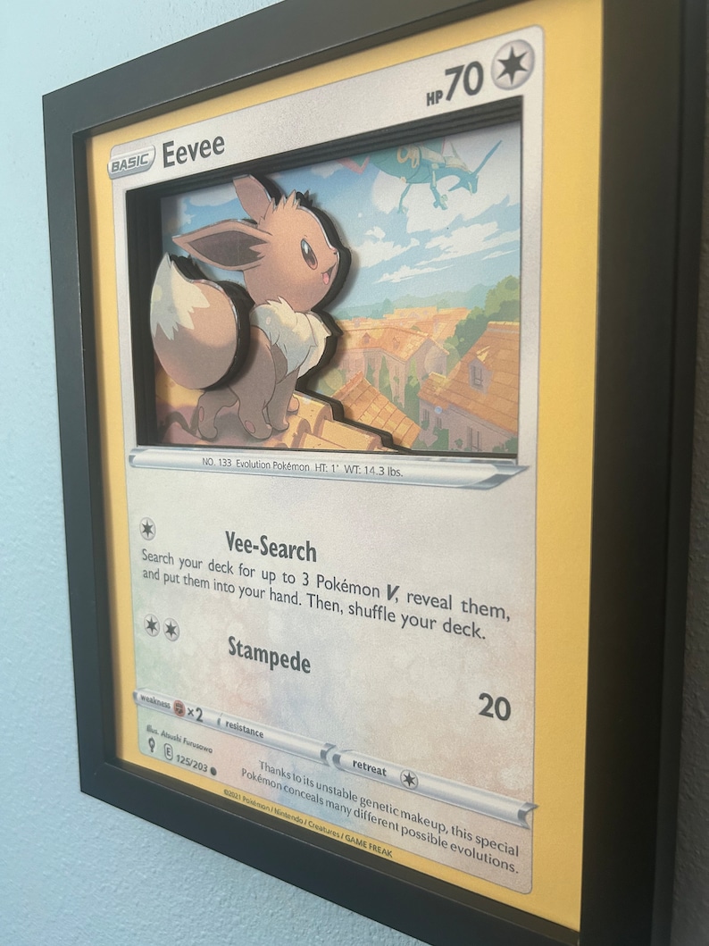 Eevee 3D Pokémon Card Shadow Box, 8x10, Handmade - Etsy