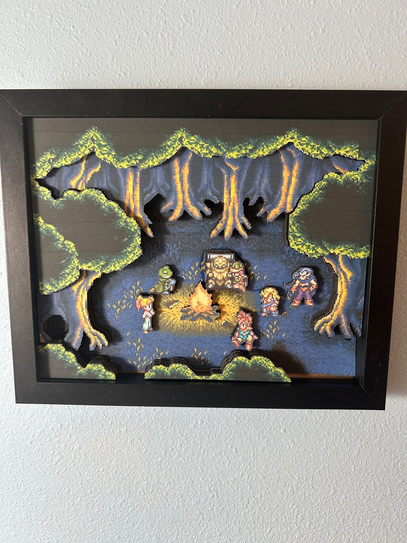 Chrono Trigger Campfire Scene 3D Shadow Box, 8x10, Handmade Game Art - Etsy