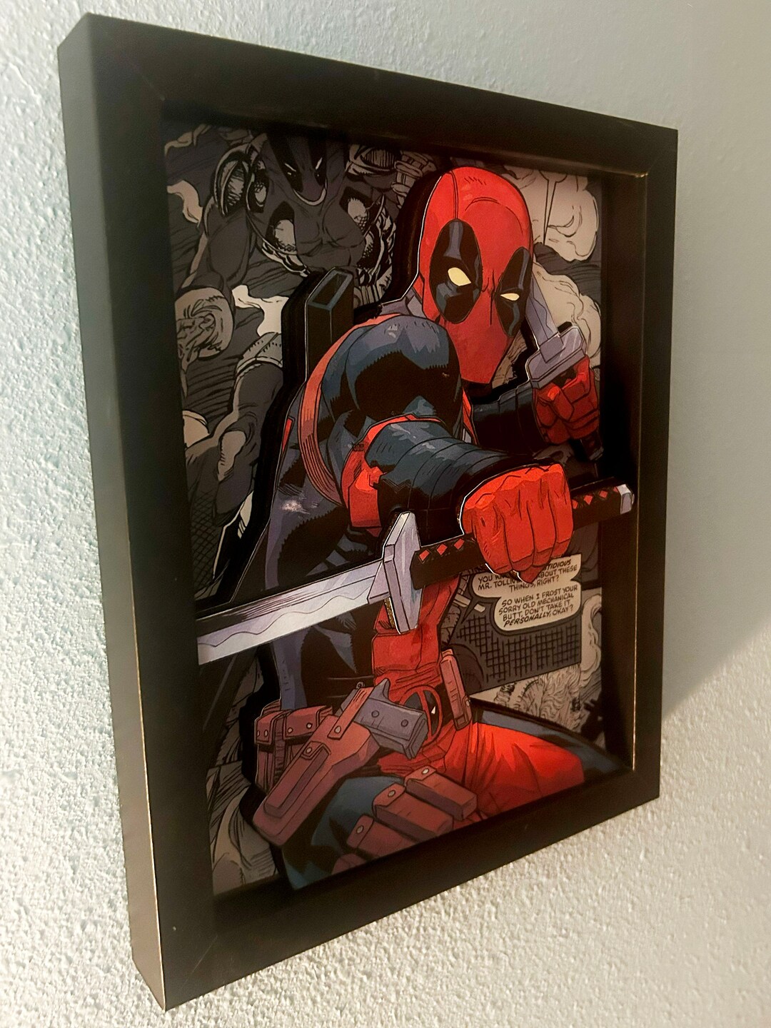 Deadpool 3D Shadow Box, 8x10, Marvel Comics Art - Etsy