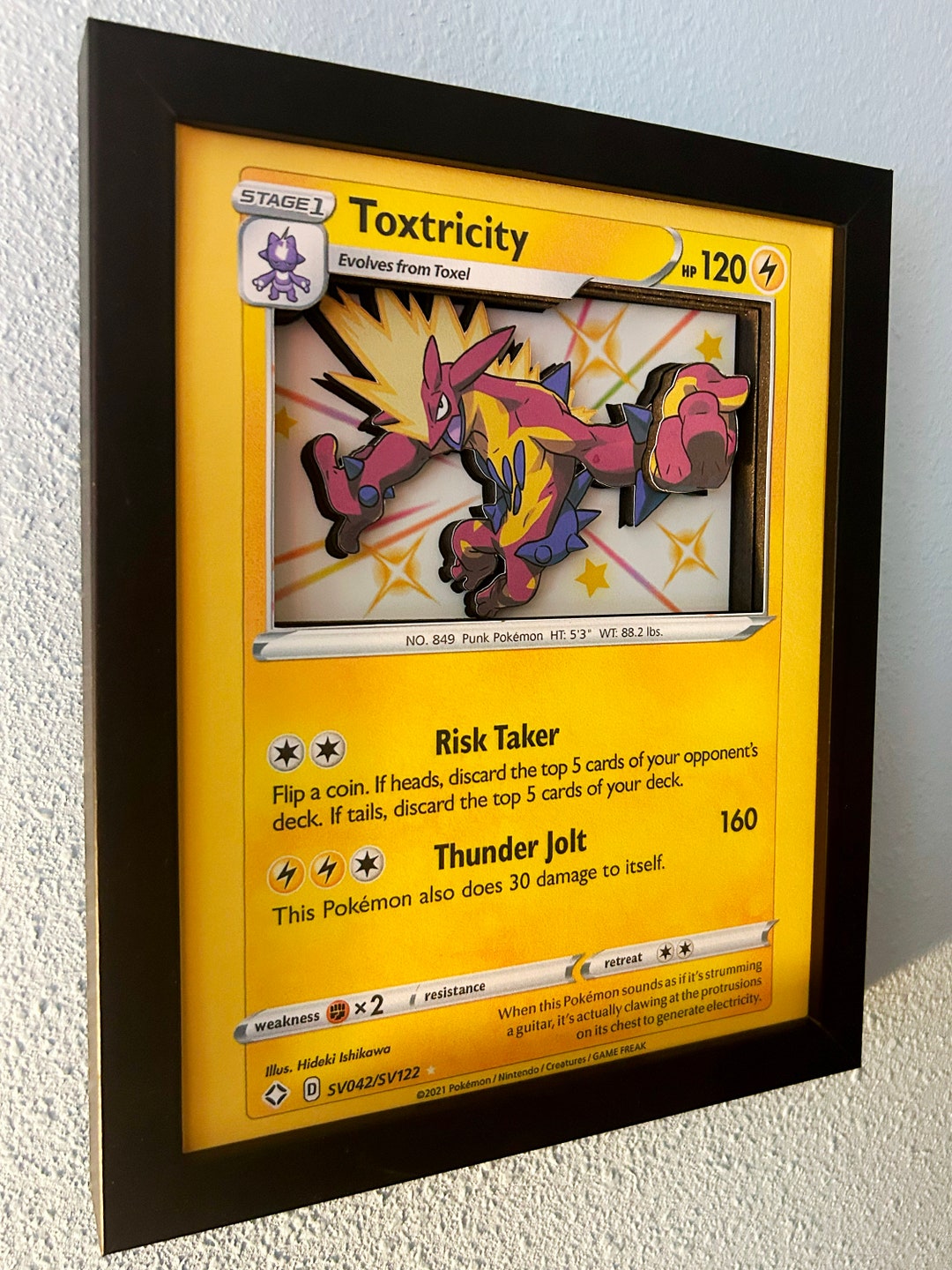 Toxtricity 3D Pokémon Card Shadow Box, 8x10, Unique Handmade Art - Etsy