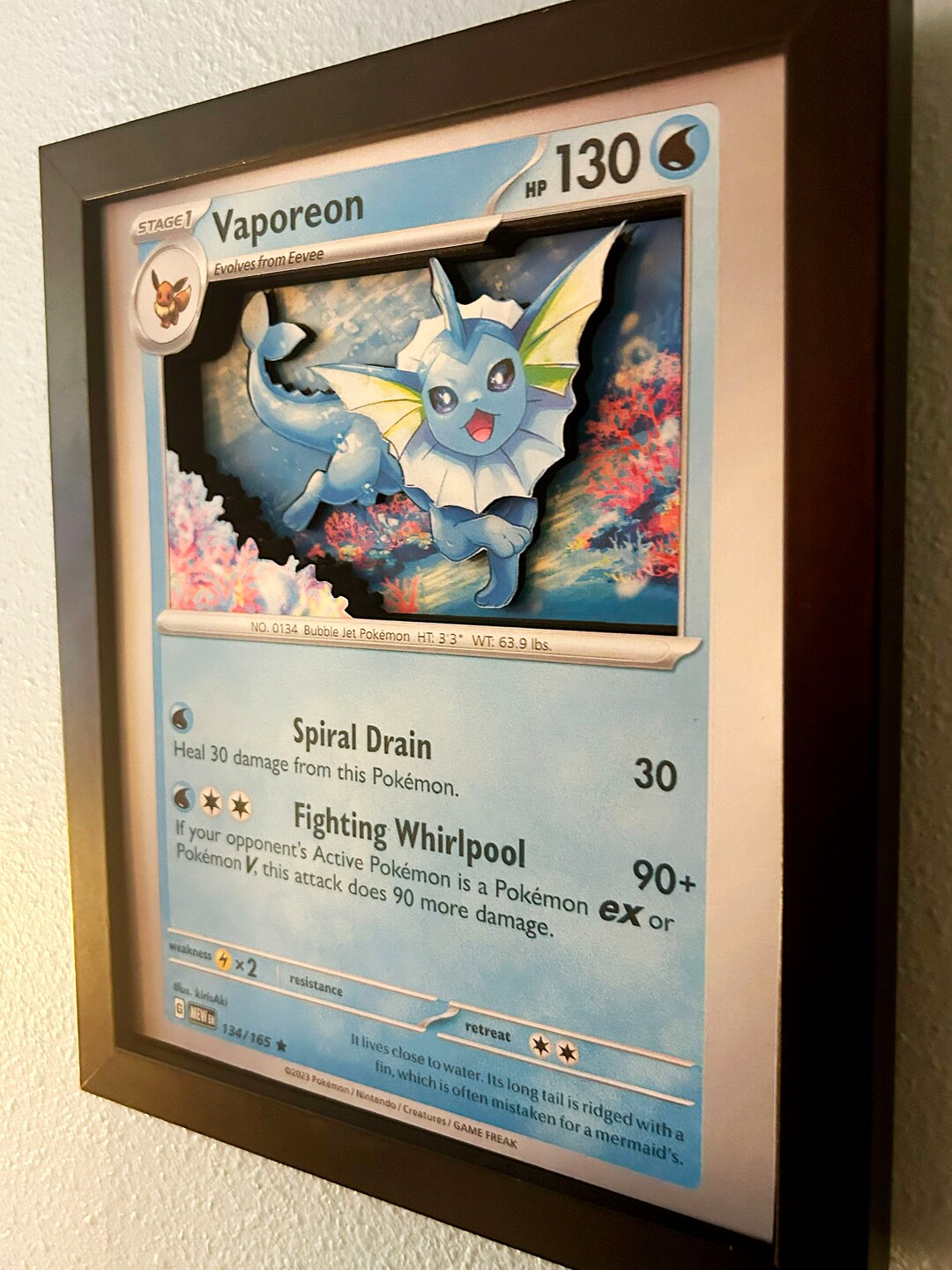 Vaporeon 3D Pokémon Card Shadow Box, 8x10 - Etsy