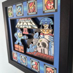 Mega Man 2 Collage 3D Shadow Box, 8x8, Handmade Game Art Featuring Dr ...