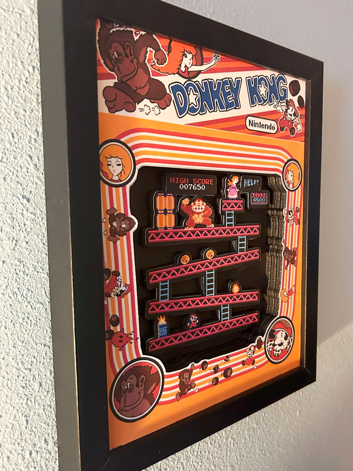 Donkey Kong 3D Shadow Box, 8x10, Classic Arcade Scene - Etsy