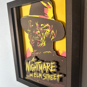 Freddy Krueger Pop Art Style Movie Poster 3D Shadow Box, 8x10, Handmade ...