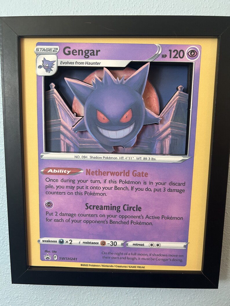 Gengar 3D Pokémon Card Shadow Box, 8x10, Unique Handmade Art - Etsy