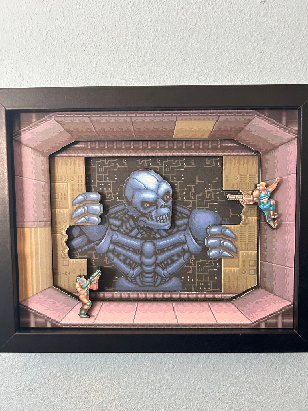 Contra 3 the Alien Wars Stage 3 Boss Battle 3D Shadow Box, 8x10, SNES ...