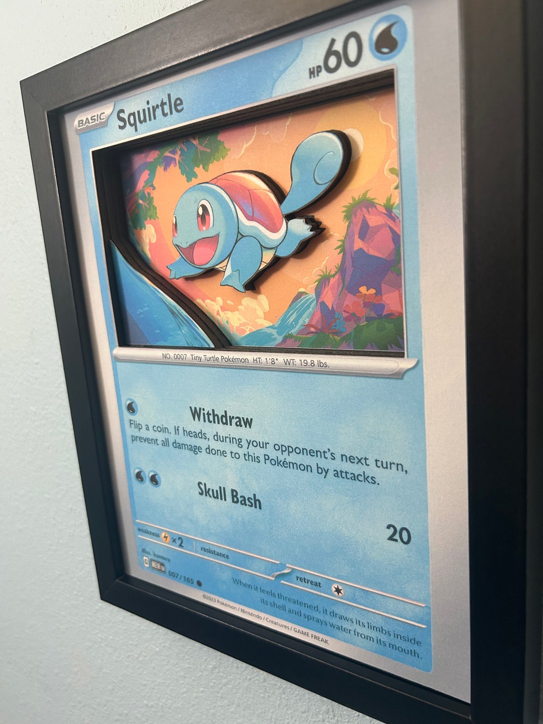 Squirtle 3D Pokémon Card Shadow Box, 8x10, Handmade - Etsy