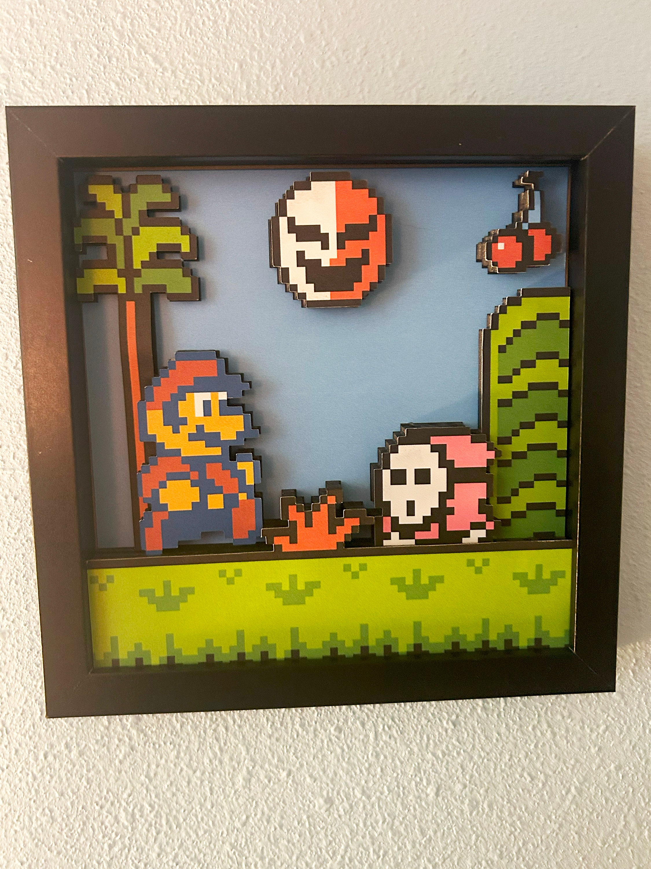Super Mario Bros. 2 3D Shadow Box, 8x8, NES Classic - Etsy