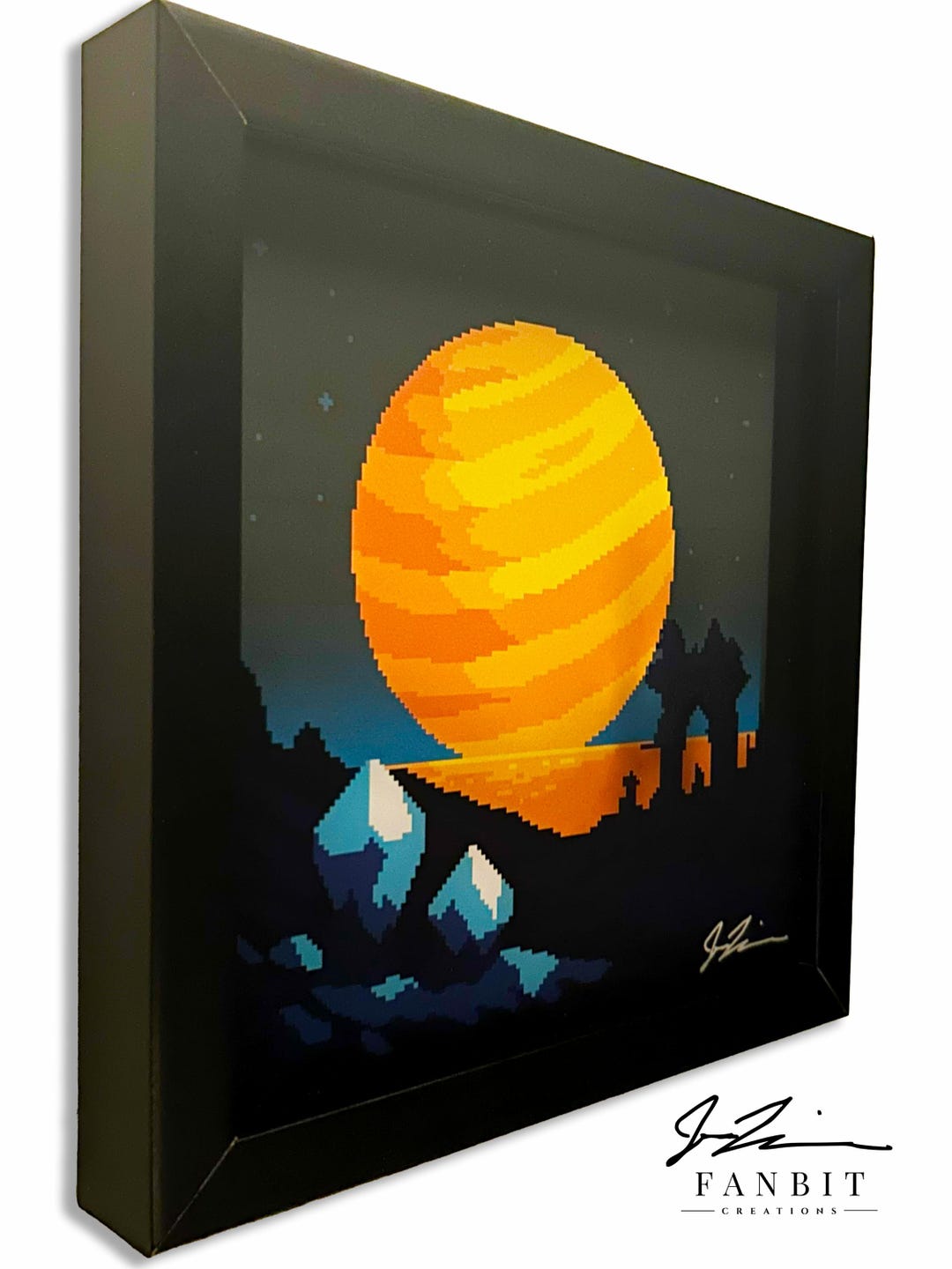 Alien Landscape Shadow Box Art | UV Printed Sci-fi Wall Decor (8x8) - Etsy