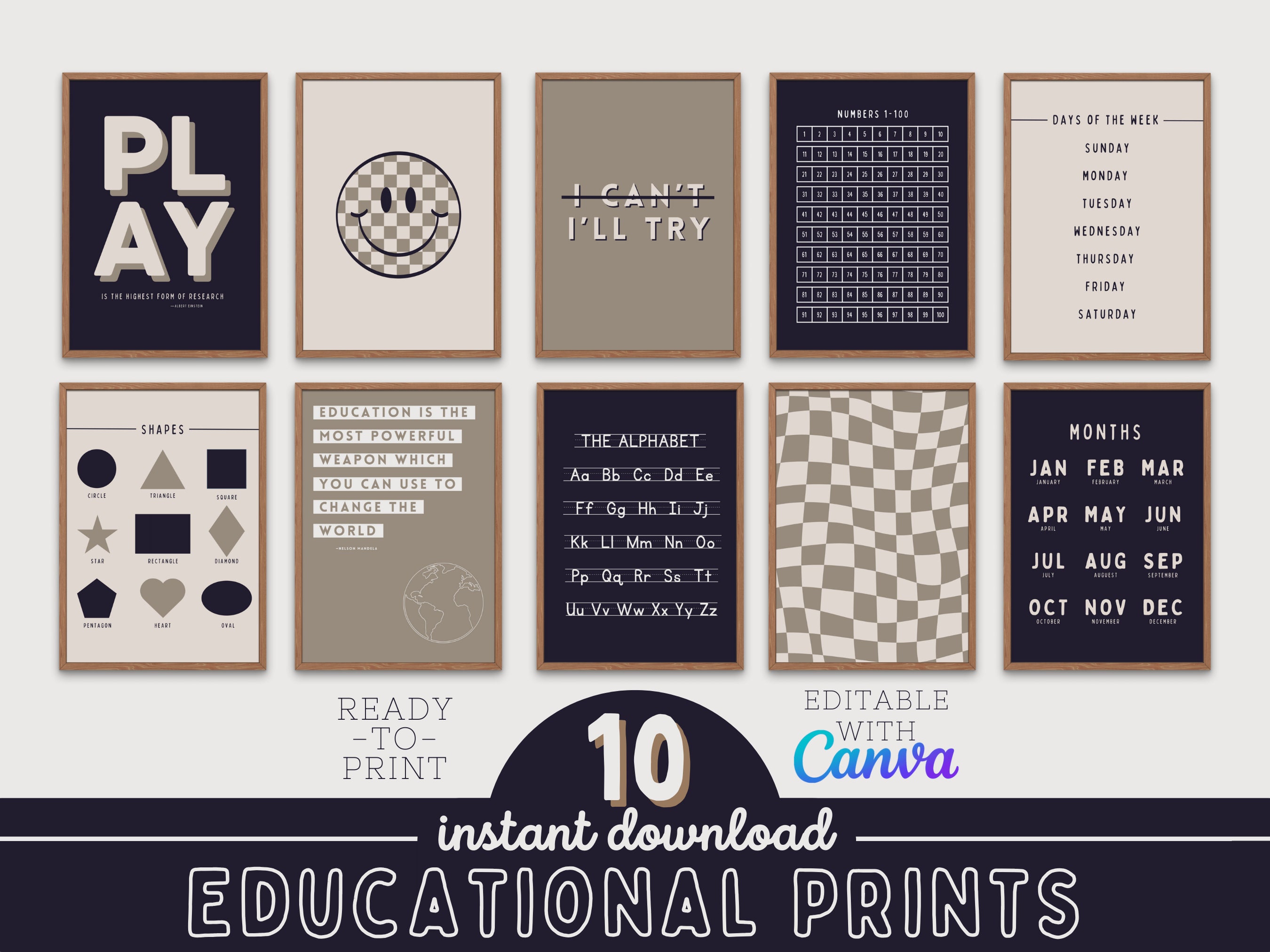 Educational Poster Set | 10 Prints | Classroom Decor | Homeschool Decor ...