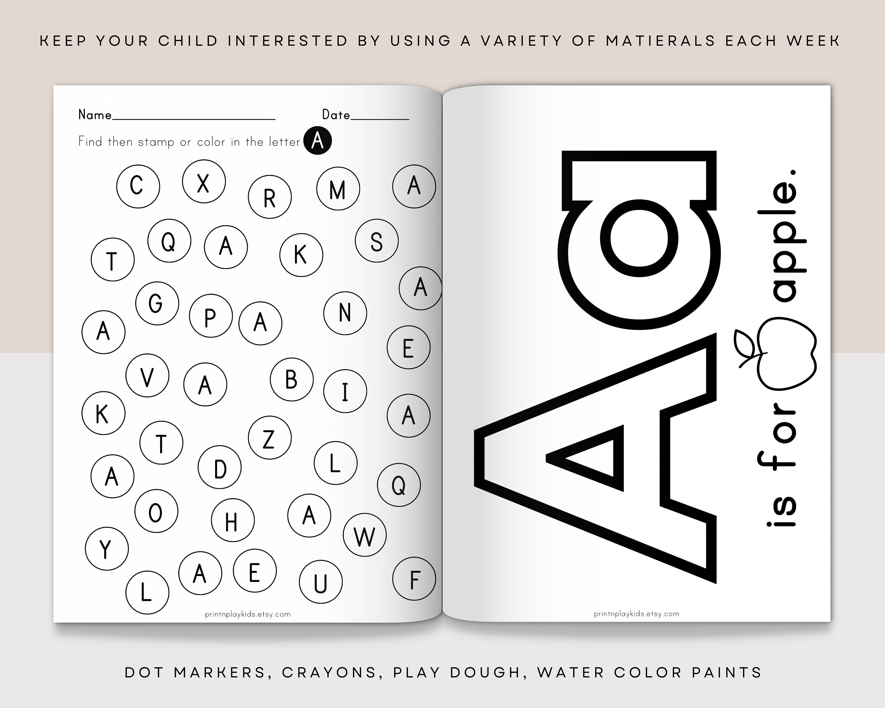 Instant Download Coloring Prek Worksheets Letters Writing Worksheet ABC ...