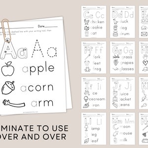 Instant Download Coloring Prek Worksheets Letters Writing Worksheet ABC ...